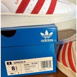 adidas | Shoes | Adidas Womens Superstar Red Heart Shoes | Poshmark